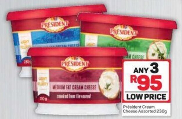 Président Cream Cheese Assorted 3x230g offer at Pick n Pay
