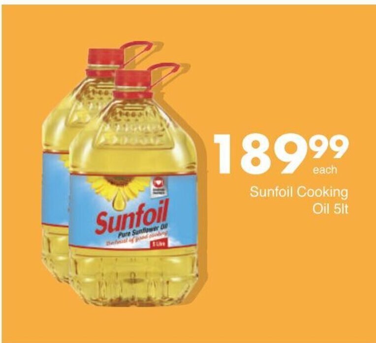 Sunfoil Cooking Oil 5lt offer at Save
