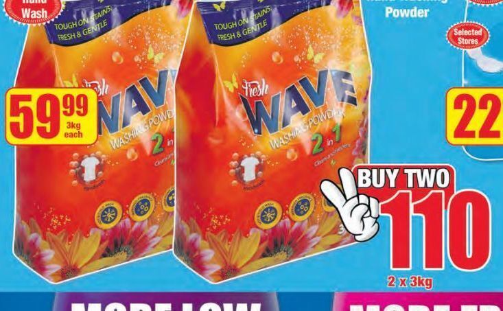 Fresh wave washing powder 2 offer at Boxer