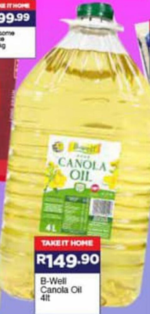 B-Well Canola Oil 4L offer at Super Save
