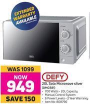Defy 20L Solo Microwave (Silver) DMO381 offer at Game