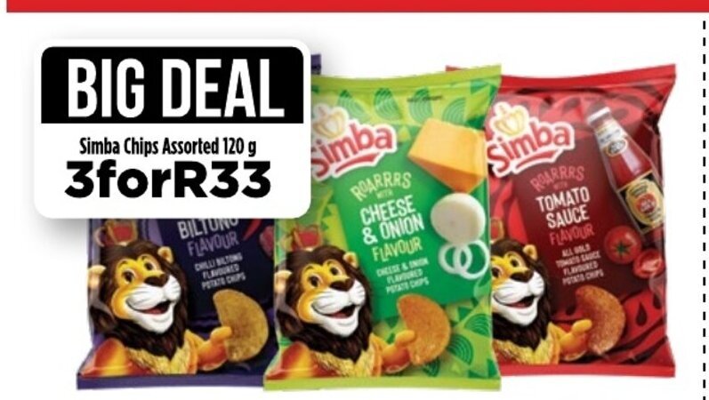 Simba Chips Asstd. 120g offer at Food Lover's Market