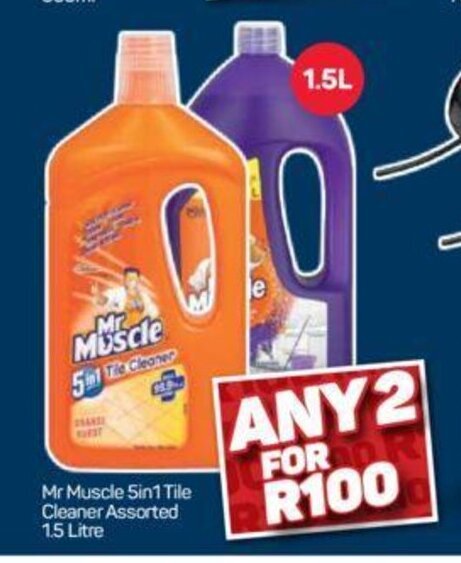 Mr Muscle 5in1 Tile Cleaner Assorted 1.5 Litre offer at Pick n Pay