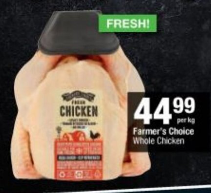 Farmer's Choice Whole Chicken offer at Checkers