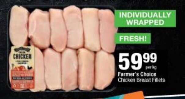 Farmer's Choice Chicken Breast Fillets offer at Checkers