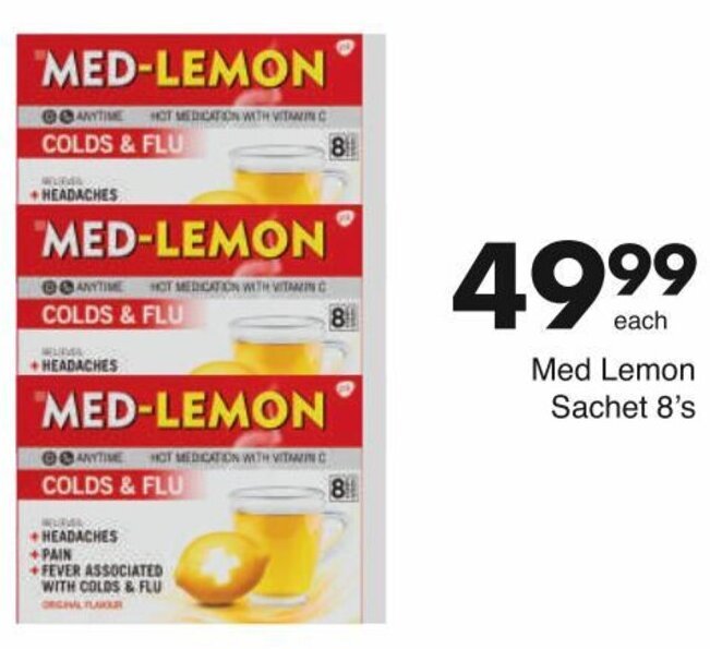 Med Lemon Sachets 8's offer at Save