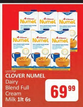 Dairy blend full cream milk clover numel offer at KitKat Cash and Carry