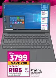 Proline Intel Celeron Laptop offer at Game
