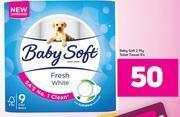 Baby Soft 2 Ply Toilet Tissue 9's offer at Game