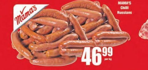 Mama's chilli russians offer at Boxer