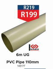 PVC Pipe 110mm 6m UG offer at K Carrim