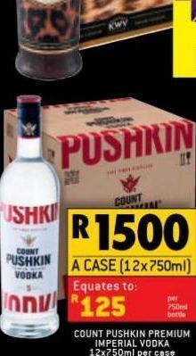 Pushkin vodka offer at Shoprite Liquor