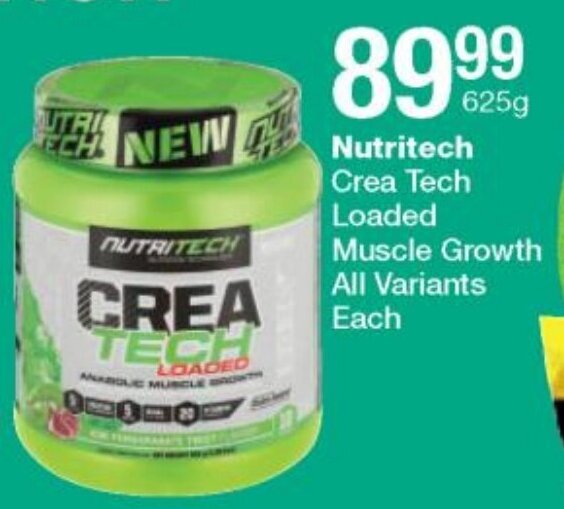 Nutritech Crea Tech Loaded Muscle Growth 625g offer at Checkers