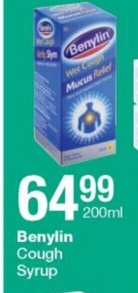 Benylin Cough Syrup 200ml offer at Checkers