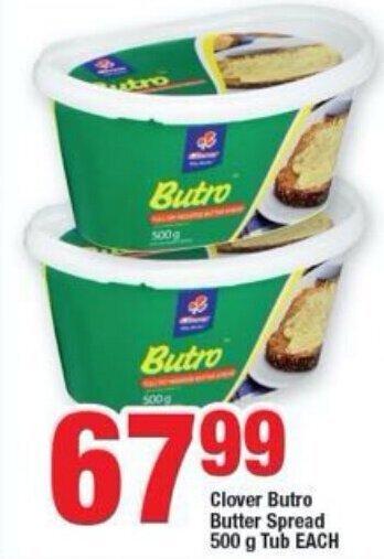 Clover Butro Butter Spread 500g offer at OK Foods