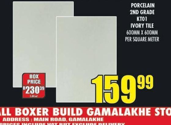 Ivory tiles offer at Boxer Build