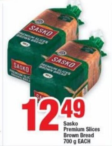 Sasko Premium Slices Brown Bread 700g each offer at OK Foods