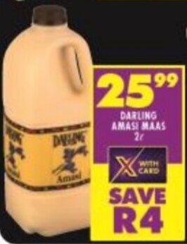 Darling Amasi Maas 2L offer at Shoprite