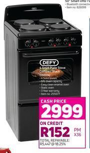 Defy 4 Solid Plate Stove Compact (Black) DSS514 offer at Game