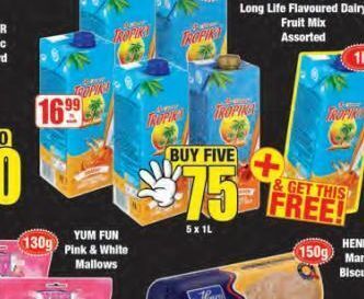 Clover tropika fruit juice 5 offer at Boxer