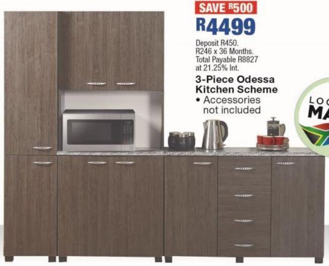 3 piece odessa kitchen scheme offer at OK Furniture