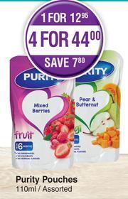 Purity Pouches Assorted-110ml Each offer at Dis-Chem