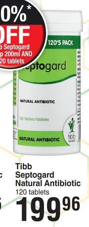 Tibb Septogard Natural Antibiotic-120 Tablets offer at Dis-Chem