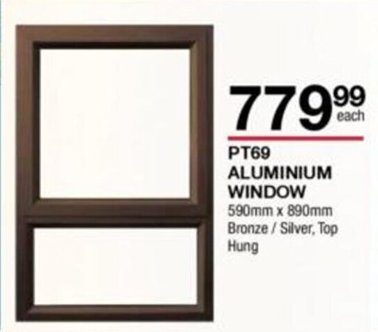 PT69 Aluminium Window 590mm x 890mm offer at Build It