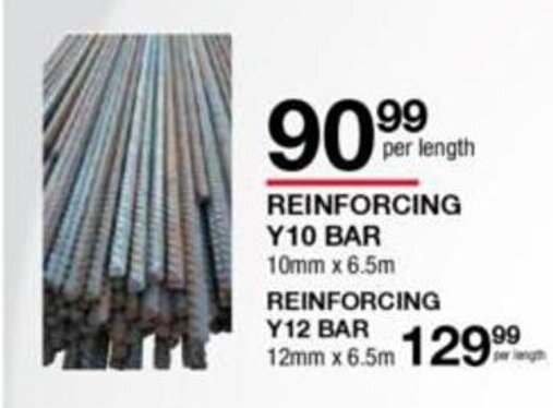Reinforcing Y10 Bar 10mm x 6.5m offer at Build It