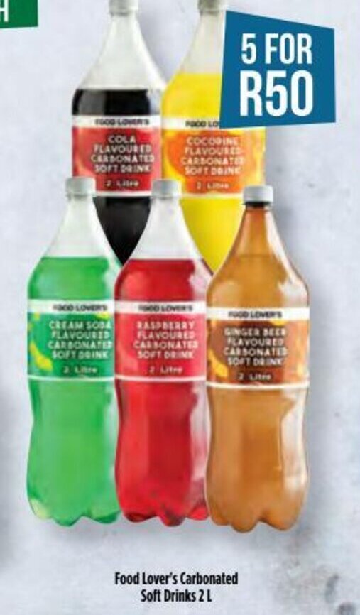 Food Lover's Carbonated Soft Drinks 2 L offer at Food Lover's Market