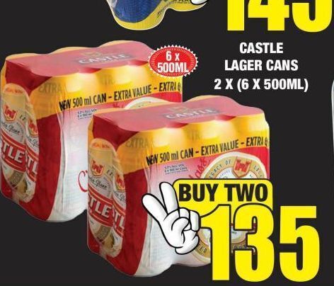 Castle lager cans 2 offer at Boxer Liquors
