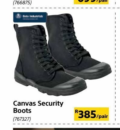 Canvas security boots offer at Builders Warehouse