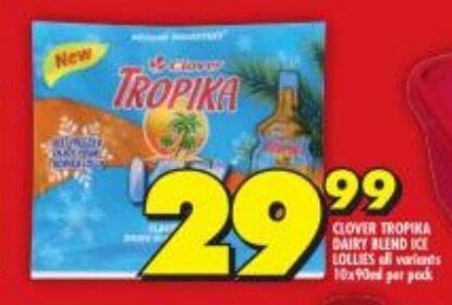 Clover Tropika Dairy Blend Ice Lollies offer at Shoprite