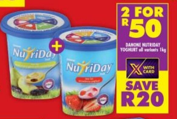 Danone NutriDay Yoghurt 1kg offer at Shoprite
