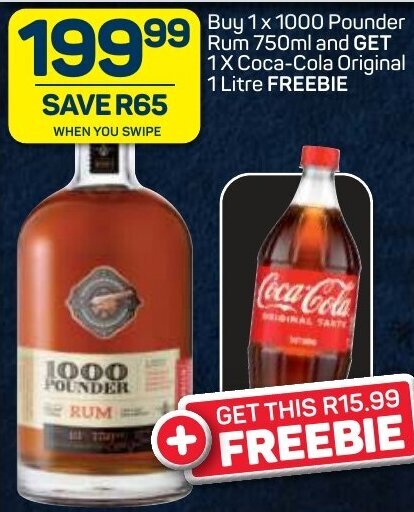 1000 Pounder Rum 750ml offer at Pick n Pay Liquor