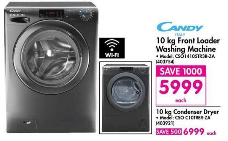 Candy Front Loader Washing Machine 10kg offer at Makro