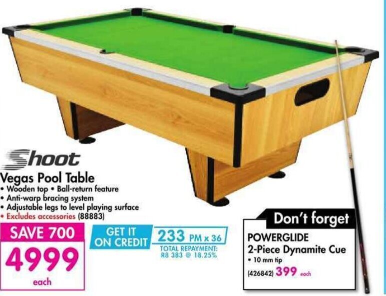 Shoot Vegas Pool Table offer at Makro Shoot Vegas Pool Table offer at Makro