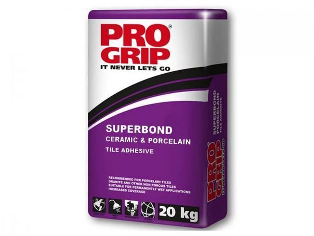 Pro grip superbond tile adhesive 20kg offer at CTM