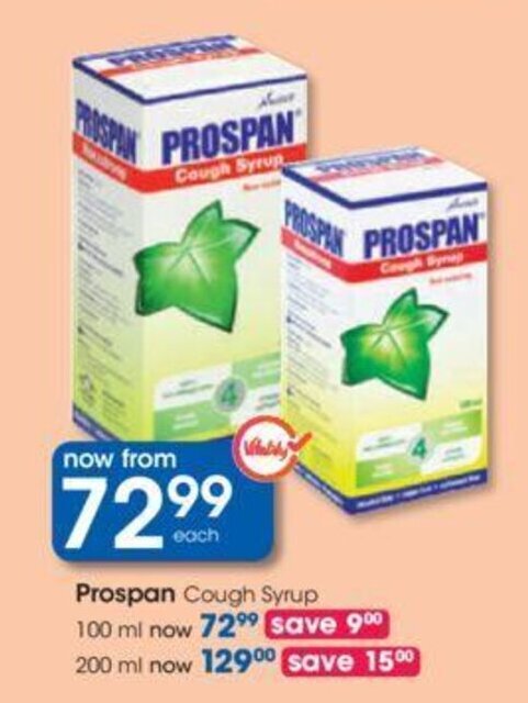 Prospan Cough Syrup 100 ml offer at Clicks