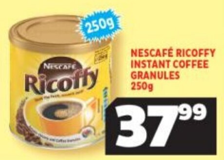 Nescafé Ricoffy Instant Coffee Granules 250g offer at Usave