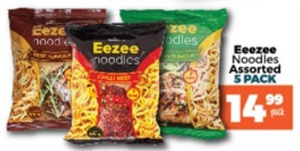 Eezee Noodles Assorted 5 pack offer at Take 'n Pay