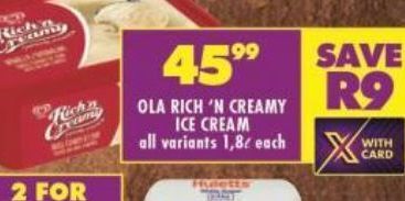 Ola ice cream offer at Shoprite