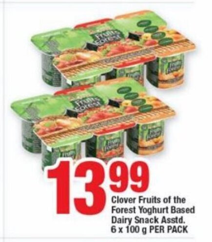 Clover Fruits of the Forest Yoghurt Based Dairy Snack Asstd 6 x 100g ...