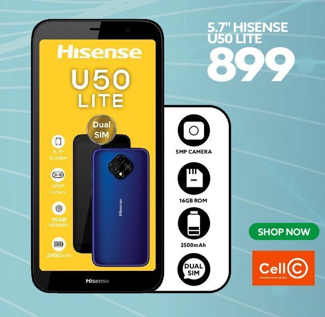5.7" hisense u50 lite offer at Ackermans