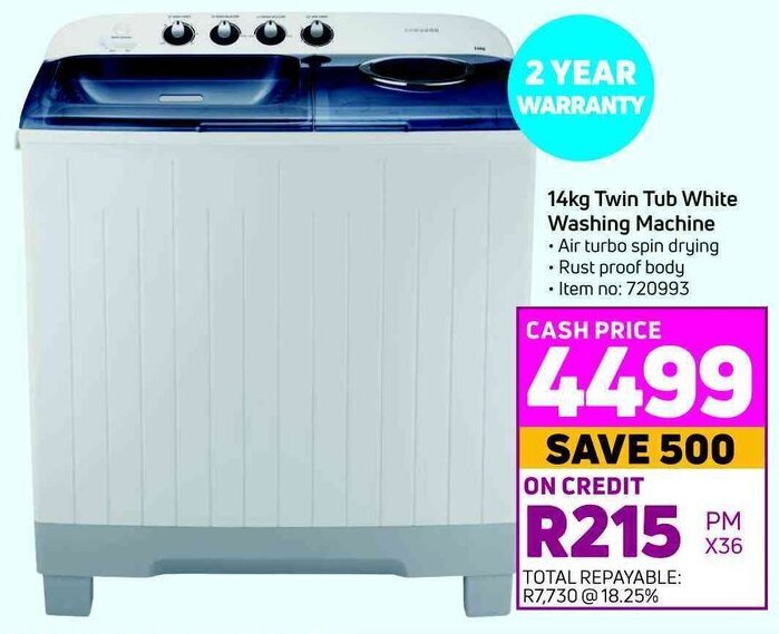 Twin Tub White Washing Machine offer at Game