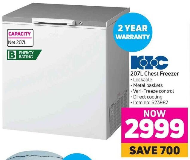 KIC Chest Freezer 207L offer at Game