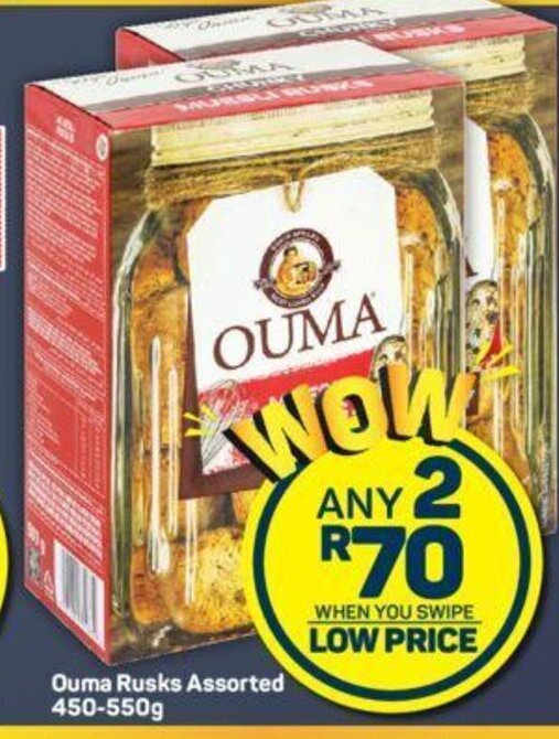 Ouma Rusks Assorted 450-550g offer at Pick n Pay