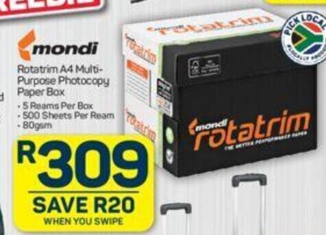 Mondi - Rotatrim A4 Multi-Purpose Photocopy Paper Box offer at Pick n Pay